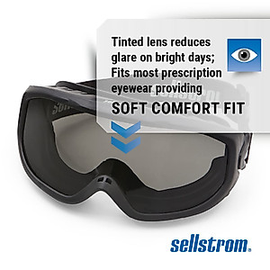 Sellstrom Odyssey II Wildland Fire Safety Goggles - Anti-Fog, Anti-Scratch Eye Protection Goggles for Men & Women - FR Strap, fits over Glasses, ANSI Z87.1