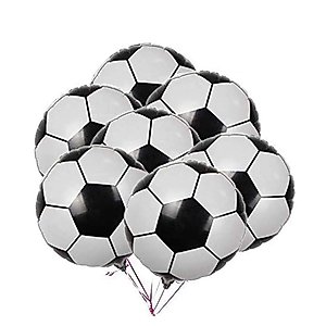 10pcs Soccer Balloons, 18 Inch Soccer Ball Balloons Soccer Helium Balloons Mylar Soccer Balloon for Soccer Party Decorations Soccer Birthday Decorations Soccer Decorations for Party World Cup Decor