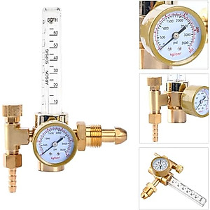 8MILELAKE Argon CO2 Mig Tig Flow Meter Regulator Welding Flowmeter CGA580 Inlet Connection Gas Welder