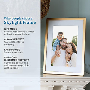 Skylight Digital Picture Frame - WiFi Enabled with Load from Phone Capability, Touch Screen Digital Photo Frame Display - Customizable Gift for Friends and Family - 10 Inch Silver