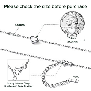 ChicSilver 925 Sterling Silver Necklace for Women Tiny Small Heart Necklace Endlessness Love Dainty Necklace - 16"