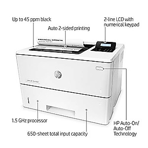 HP LaserJet Pro M501dn Monochrome Printer with built-in Ethernet & 2-sided printing (J8H61A)