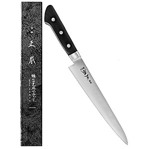 MASAMOTO AT Japanese Petty Knife 6" (150mm) Kitchen Small Utility Knife, Sharp Japanese Stainless Steel Blade, Pakkawood Handle, Made in JAPAN