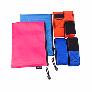 Hiverst 4 Legged Race Band, Outdoor Party Group Game for Kid Adult, Cooperative Team Race for Birthday Party, Relay Race, Field Day, Team-Building, Backyard Activity Game with Carrying Pouch(2 pack