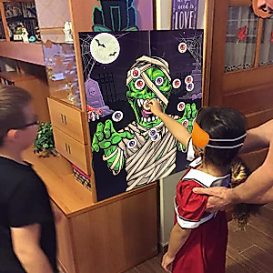 TYHJOY Halloween Party Games for Kids Pin The Eyeball On The Zombies Game Halloween Party Activities Party Supplies Decorations