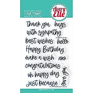 Avery Elle Clear Stamp Set 4"X6"-More Sentiments -AE2214