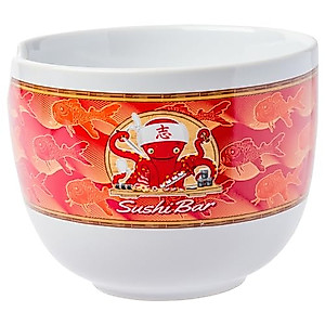 Silver Buffalo Disney Pixar Monsters Inc Harryhausen's Octopus Chef Sushi Bar Ceramic Ramen Noodle Rice Bowl with Chopsticks and Spoon, Microwave Safe, 20 Ounces