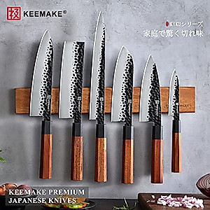 KEEMAKE Japanese Chef Knife, Sharp Kitchen Knife Japanese 440C Steel,Porfessional Gyuto Cooking Knife for Meat Cutting with G10 Bolster Octagonal Wood Handle