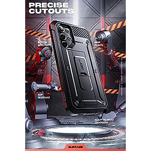 SUPCASE Unicorn Beetle Pro Case for Samsung Galaxy S23 Ultra 5G (2023), [Extra Front Frame] Full-Body Dual Layer Rugged Belt-Clip & Kickstand Case with Built-in Screen Protector (Black)