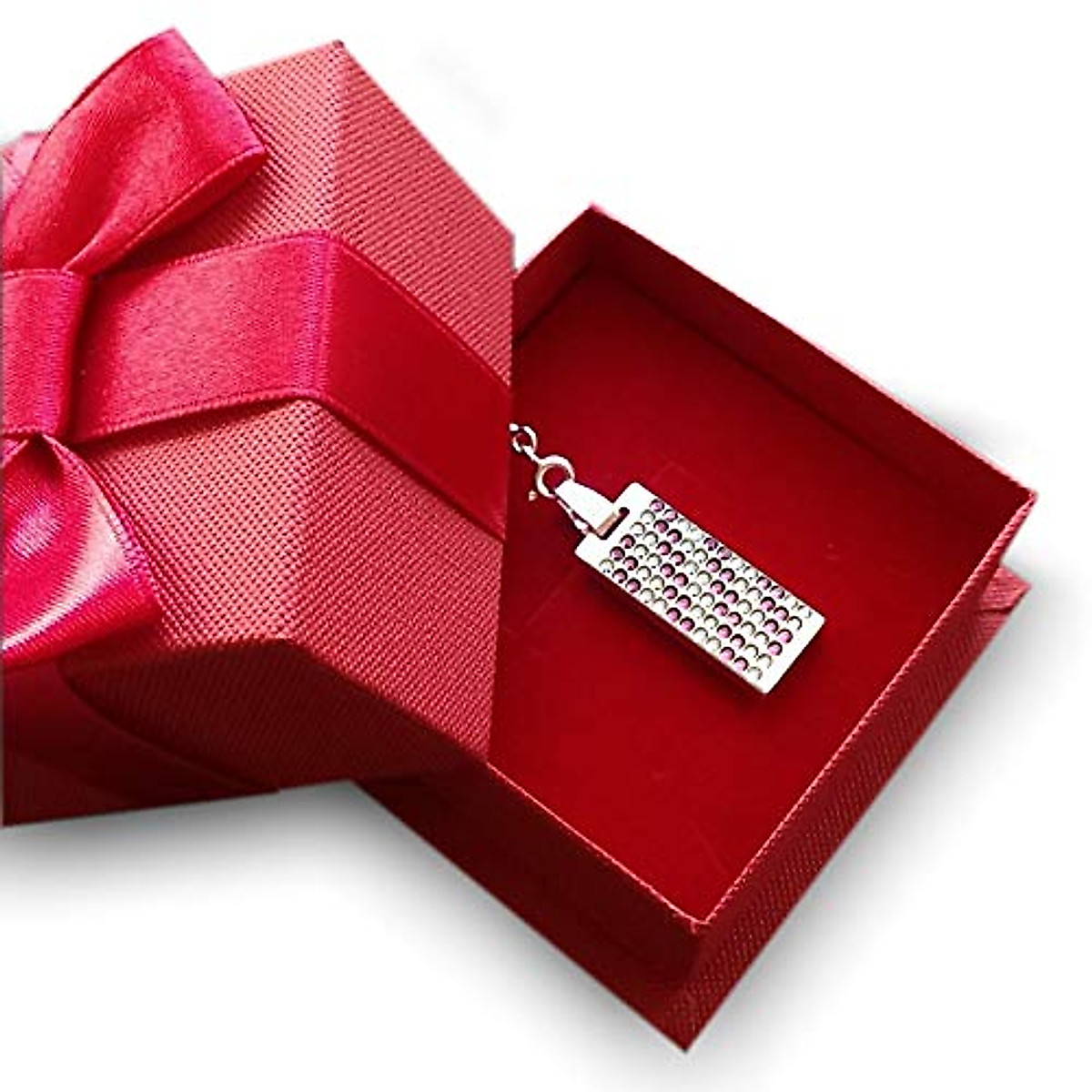 ZaNa Design Custom USB jewelry pendant necklace, Sterling Silver gift Flash Memory Stick Pen Drive Disk 16GB Handmade,Included 925 Silver Chain Jewelry or Gift box