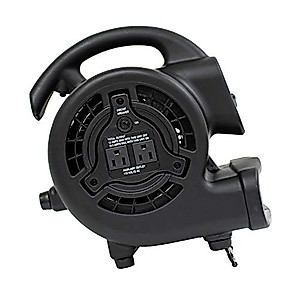 XPOWER P-80A Mini Mighty 138 W 600 CFM Centrifugal Air Mover, Carpet Dryer, Floor Fan, Blower, Stackable, Daisy Chain, for Water Damage Restoration, Janitorial, Plumbing, Home Use, Black