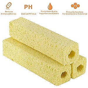 hygger 6.2-Inch Long Aquarium Bio Media Ceramic Filter Media Blocks for Sump Tank Pond Saltwater Aquarium Fish Tank Biological Media (7.9 lbs,40-Pack)