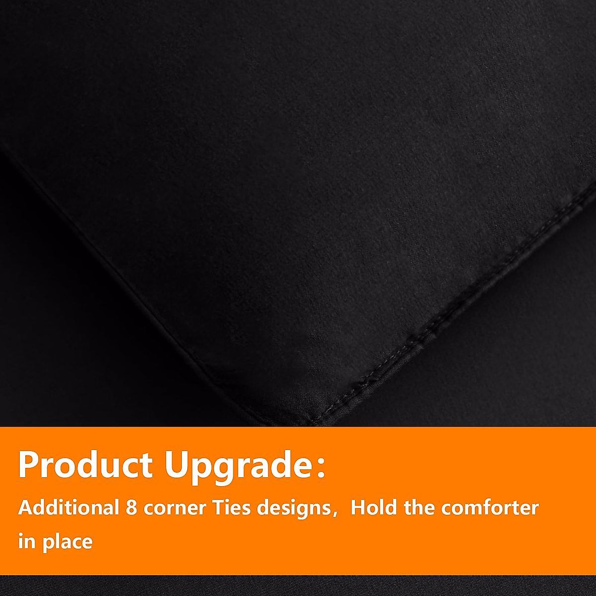 TAIMIT Black Full Size Comforter Set - 7 Pieces, Bed in a Bag Bedding Sets with All Season Soft Quilted Warm Fluffy Reversible Comforter,Flat Sheet,Fitted Sheet,2 Pillow Shams,2 Pillowcases