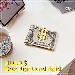 ChainsPro Titanium Money Clips Metal Minimalism Dollar Cash Clips Gold Money Clip