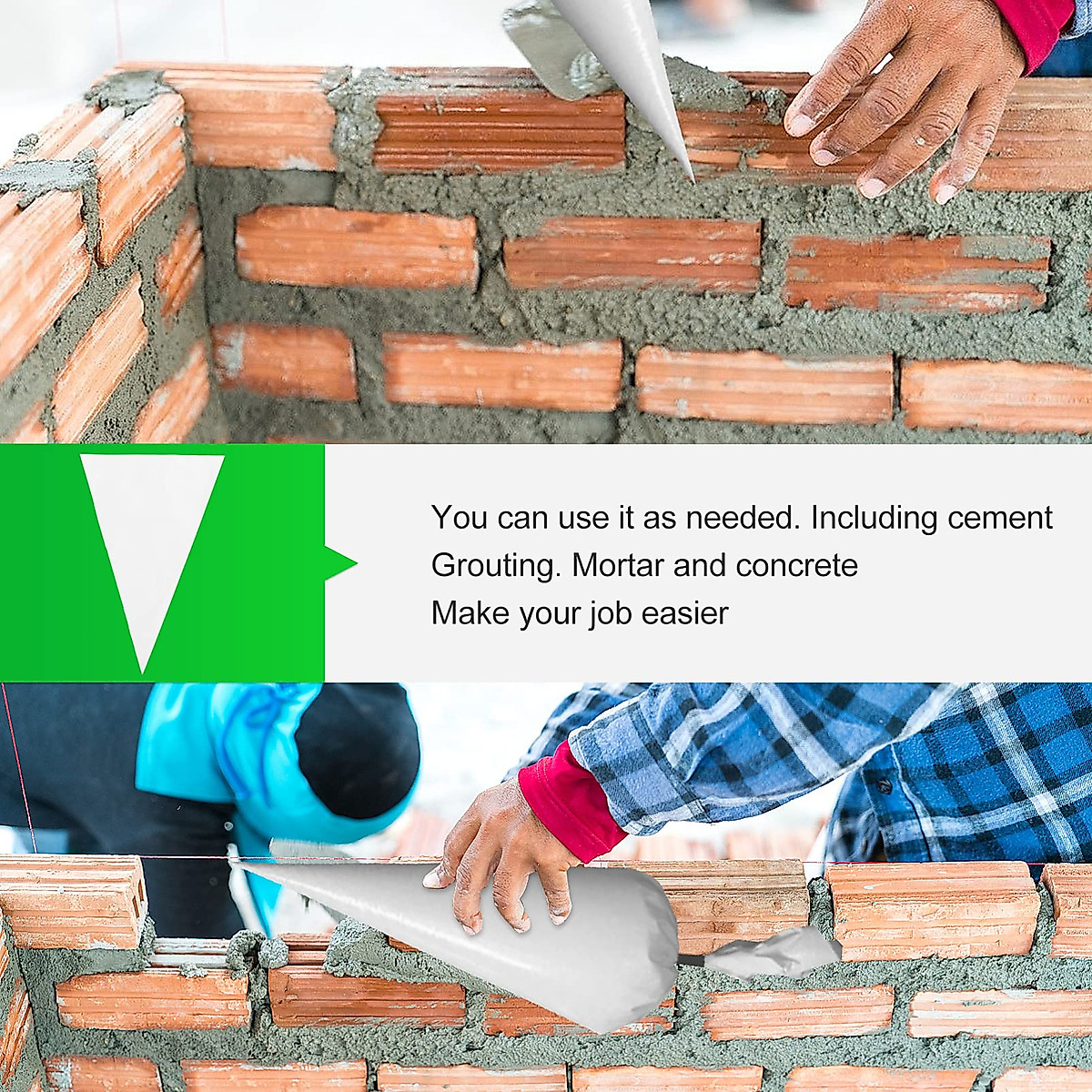 VAKUUM 50pcs Tile Grout Masonry Mortar Bag Heavy Duty Molded in Tip Piping Cement Bag/759