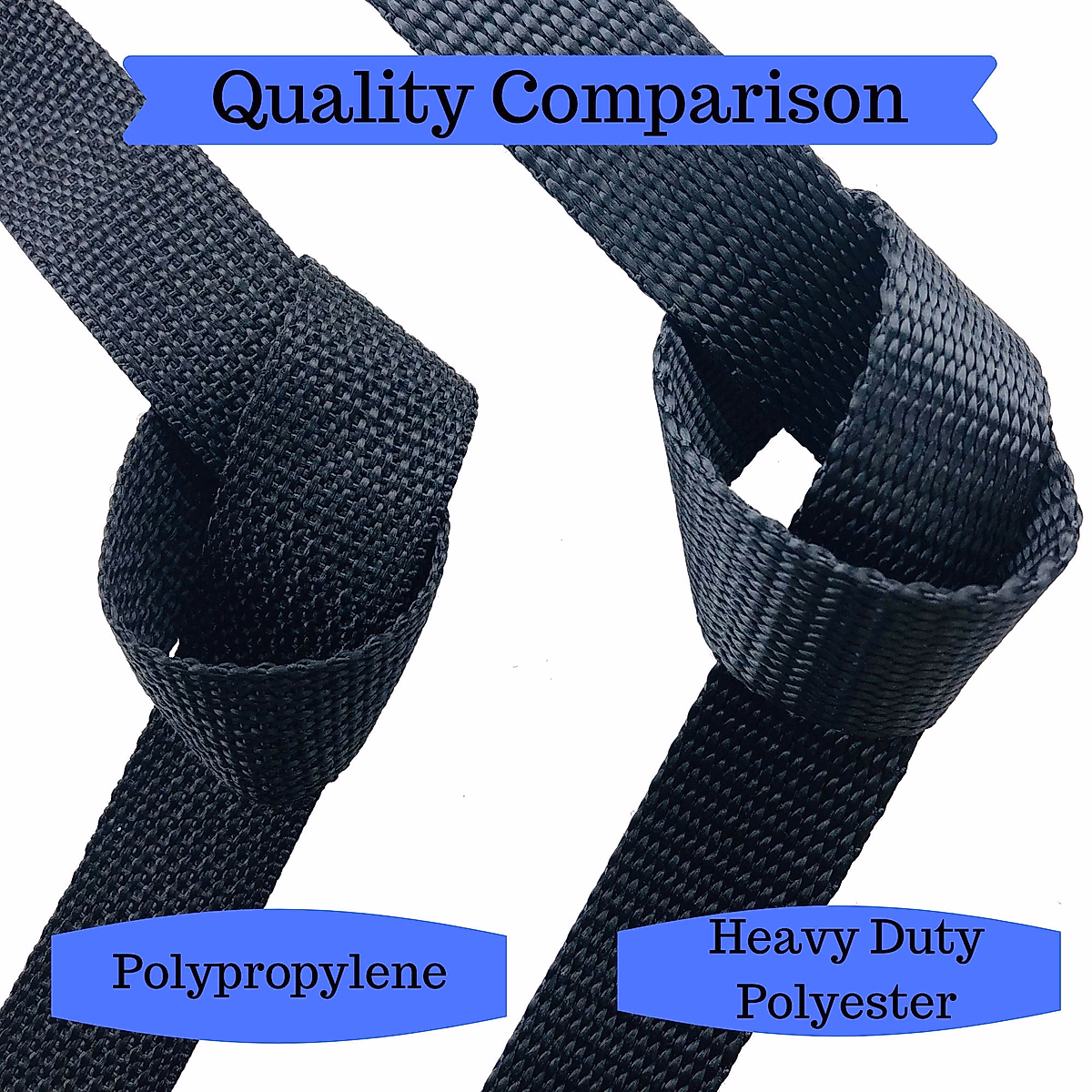 EZ-Xtend Adjustable Boat Cover Tie Down Straps w/Delrin Quick Release Buckles - Heavy Duty 1" Polyester Webbing 4500 lb Break Strength - 250 lb QR Buckle - Boat Accessories - 2 Pack (12 Feet, Black)