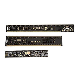 Multifunctional Ruler, 3Type of Set 15/20/25cm 6.3/7.87/10.23 inch PCB Ruler Electronic Engineers Multifunctional Ruler Printed Circuit Board Ruler