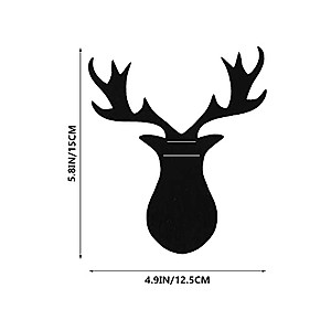 8PCS Xmas Elk Head Cutter Fork Bag Christmas Tableware Cover Decoration Decor for Celebration Party