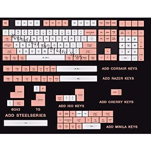 ONECAP DSA 145 Keys PBT, Dye-Sublimated Keycap Cherry MX Switch keycaps for Wired USB Mechanical Gaming Keyboard
