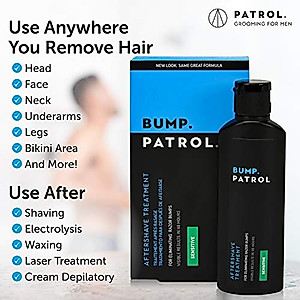 Bump Patrol Sensitive Strength Aftershave Formula - Gentle After Shave Solution Eliminates Razor Bumps and Ingrown Hairs - 2 Ounces