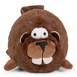 goDog Action Plush Beaver Animated Squeaky Dog Toy, Chew Guard Technology - Brown, One Size