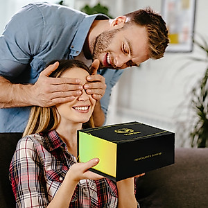 YUFDA Whiskey Glasses Set of 4, 10 oz Mountain Whiskey Glasses Luxury Gift Box, Heavy Bottom Bourbon Glasses for Scotch for Bar, Party, Wedding Gift For Men Father