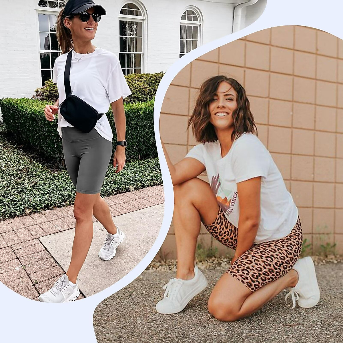 5 Pack Biker Shorts Women - 5"/8" High Waist Spandex Workout Yoga Running Athletic(Black/Navy/Dark Grey/Complexion/White,Plus)