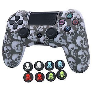 RALAN Controller Silicone Cover for PS4, Skull Silicone Gel Controller Skins Protector Compatible for PS4 Controller (Skull Thumb Grip x 8).