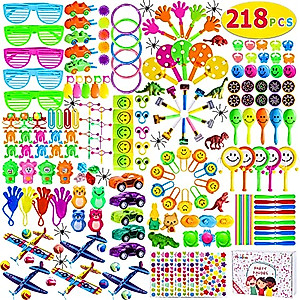 Max Fun 218pcs Party Toys for Kids Classroom Treasure Box Prizes Bulk Party Toys Assortments Goodie Bag Stuffers Birthday Party Carnival Prizes Goodie Bag Fillers Classroom Rewards Pinata Filler Stuffers Toys