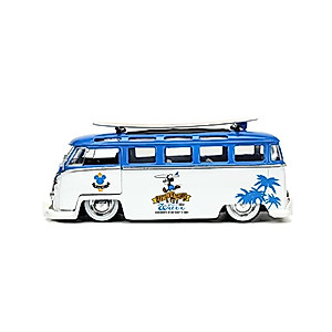 Jada Toys Disney Mickey and Friends 1:24 Volkswagen T1 Bus Die-cast Car w/ 2.75" Mickey Mouse Figure, Toys for Kids and Adults