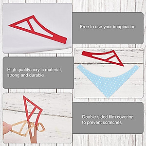 OLYCRAFT 9 Pcs Pet Bandana Sewing Template Set: Arch & Trapezoid Rulers - Acrylic Quilting Templates for DIY Craft Dog Bib Patterns