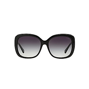 COACH Woman Sunglasses Black Frame, Grey Gradient Lenses, 58MM