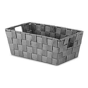 Whitmor Woven Strap Small Shelf Tote Savvy Gray, 1 Count (Pack of 1)