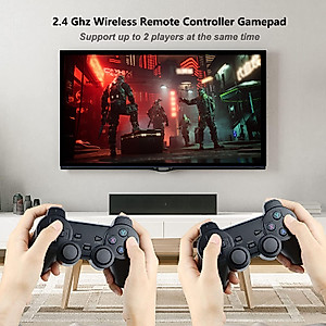 Retro Game Stick - Retro Game Console Revisit Classic Games with Built-in 9 Emulators, 10,000+ Games, 4K HDMI Output, and 2.4GHz Wireless Controller for TV Plug and Play(64G)
