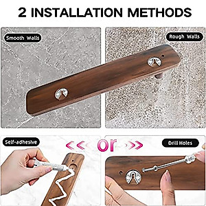 Hair Dryer Holder for Dyson Hairdressing Organizer Walnut Wood Wall Mounted Rack Bathroom Storage