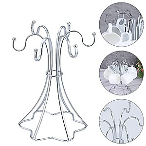 Hemoton 2 Pack Stylish Steel Mug Home Storage Mug Hooks Coffee Cup Stand Coffee Mug Tree Tree Holder Stainless