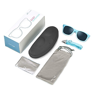 NACUWA Baby Sunglasses - 100% UV Proof Sunglasses for Baby, Toddler, Kids - Ages 0-2 Years - Case and Pouch included