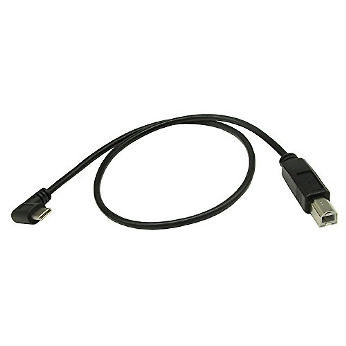 Type C Printer Cable, zdyCGTime 90 Degree Right Angle USB 2.0 Type C (USB-C) to Type B (USB-B) Printer Scanner Cable -18Inchs