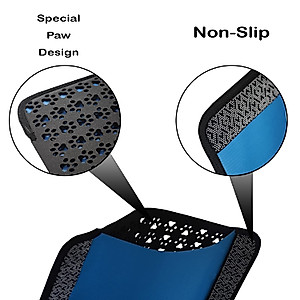 KAYOUBI Cat Litter Mat Litter Trapping Mat, Double-Layer Kitty Paw Design, Urine and Waterproof Material, Easy to Clean, Non-Slip, Scatter Control, Sifting, Kitty Mat, (Blue)