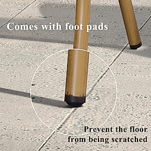 PURPLE LEAF Bistro Chair (Set of 2) French Hand-Woven Wicker Chairs for Outdoor Patio Porch Garden Indoor, Bamboo Print Finish, Cream Yellow, Dining Chairs