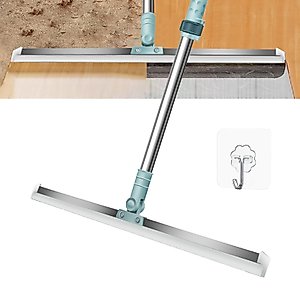 Silicone Floor Scraper, Silicone Floor Squeegee Broom, Retractable Silicone Floor Scraper Bathroom with Telescopic Handle, Scraping Broom for Bathroom Kitchen Shower Window