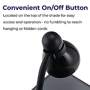 V- Light Black Adjustable Desk Lamp with Heavy Duty Clamp Clip, Flexible Gooseneck Lamp, Bed Light, Reading Lamp, or Study Light 14 inches