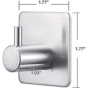 Adhesive Hooks Heavy Duty Wall Hooks Waterproof on Hooks Wall Hangers Waterproof Stainless Steel Sticky Hooks for Hanging Bathroom Kitchen Home