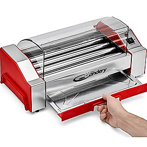 The Candery Hot Dog Roller - Sausage Grill Cooker Machine - 6 Hot Dog Capacity - Household Hot Dog Machine for Children and Adults