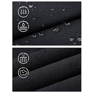 Haimont Women’s Water Resistant Fleece Lined Jackets with Hooded Softshell Windproof Outdoor Skiing Zip Pocket Winter Coat Black XL