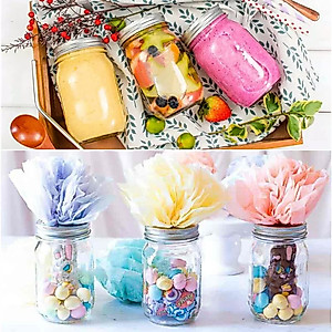 TUZAZO 8 Ounce Clear Plastic Mason Jars Containers With Screw On Lids - Refillable Round Empty Plastic Slime Storage Containers for Kitchen & Household Storage - BPA Free (12 Pack)