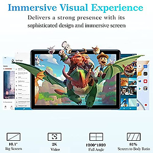DOOGEE T10 Android Tablet 2023, 10.1" FHD+ Android 12 Tablet, 15GB+128GB Octa-Core Gaming Tablet, 8300mAh Battery 2.4G/5G WiFi Tablet, TÜV Low Bluelight Tablet Android, Bluetooth, GPS, Split Screen