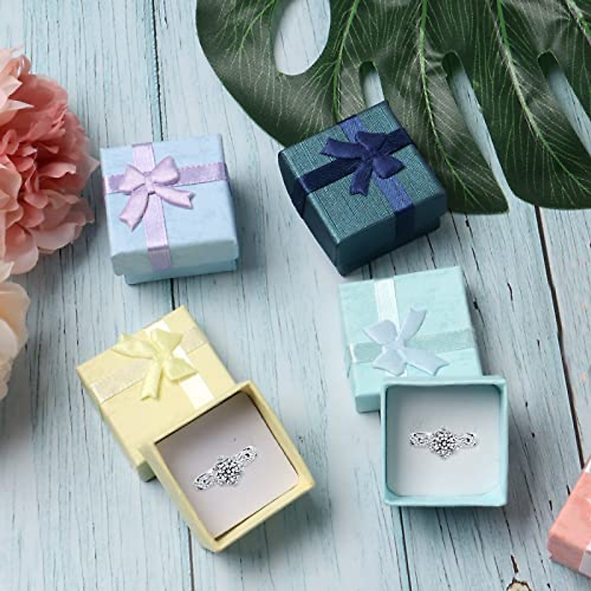 Ira Pollitt 30 PCS Gift Box Set Ring Small Ring Gift Box Sturdy Cardboard Cube Box for Ring Earring Jewelry Pendants, Necklaces for Christmas, Birthday, Anniversaries,Valentine’s Day(1.6 x 1.2 in)