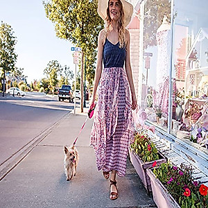 Wigzi Retractable Gel Handle Leash, Small Pink