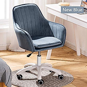 ECBETCR Chair Desk Office Chair Home Office Mid Back Computer Desk Chair Swivel Lumbar Support Task Chair, Ergonomic Office Swivel Chair with Armrest (Dark Green, Dark Blue, New Blue)